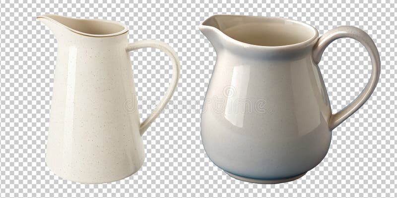 Realistic Ceramic Pitchers on Transparent Background for Professional ...