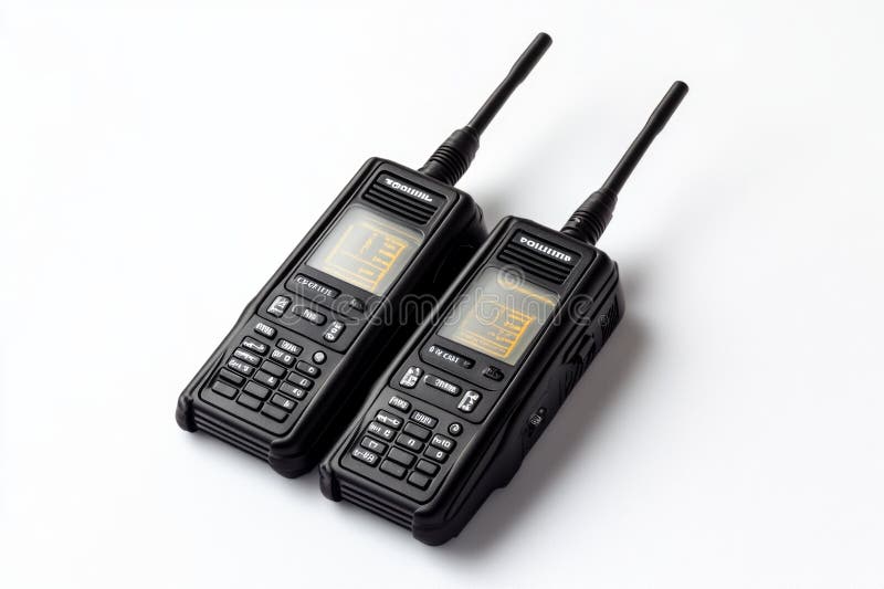 Two Black Handheld Communication Devices Sit Side by Side. they Feature ...