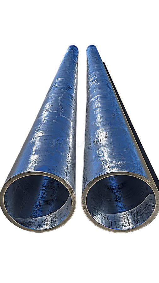 Close-up of Metallic Pipes with Shiny Surface Stock Illustration ...