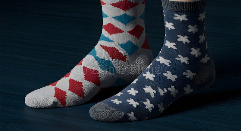 Colorful Socks: a Study in Pattern and Texture Stock Illustration ...