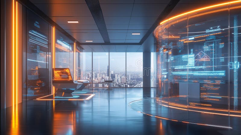 Ultra-Modern Supercomputer Enthralled in Vibrant AI Visualization ...