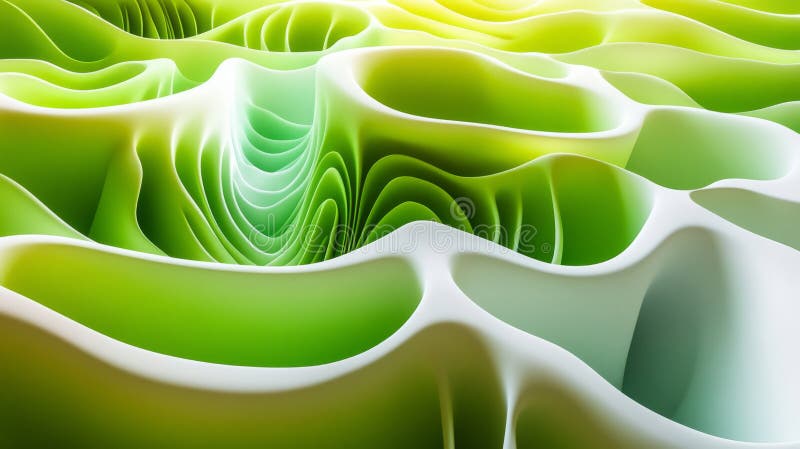The Image Showcases a Unique Abstract Design with Green Gradient Lines ...