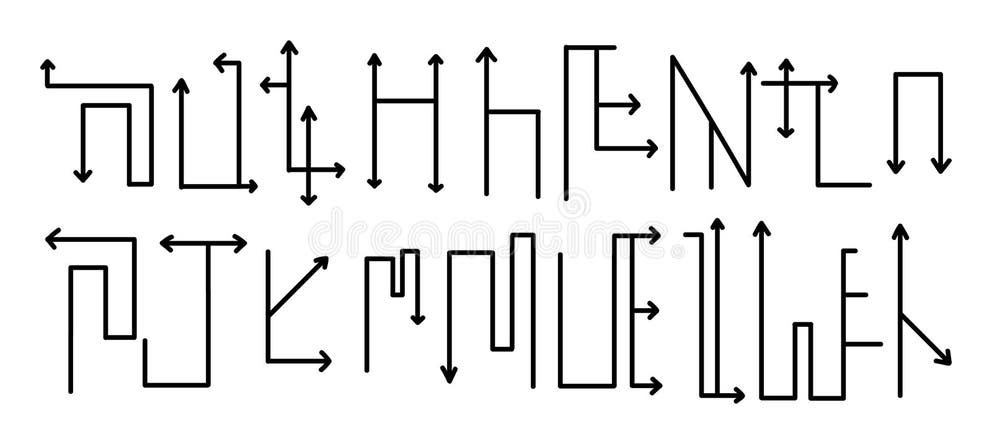 Arrow Based Typography Thoughtful Design Elements Stock Illustration ...