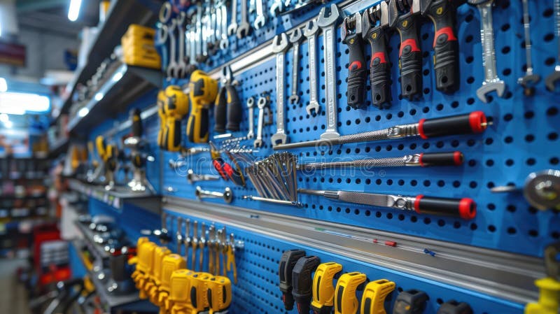 Hardware and Hand Tools Displayed on Store Wall for Home Improvement ...