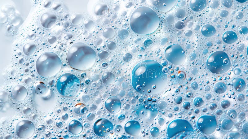 Skin Care Essentials: Bubbles and Drops on White Background Stock ...