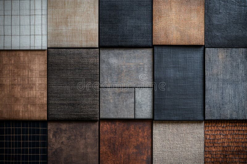 Textured Wall Coverings Collection Display Stock Illustration ...