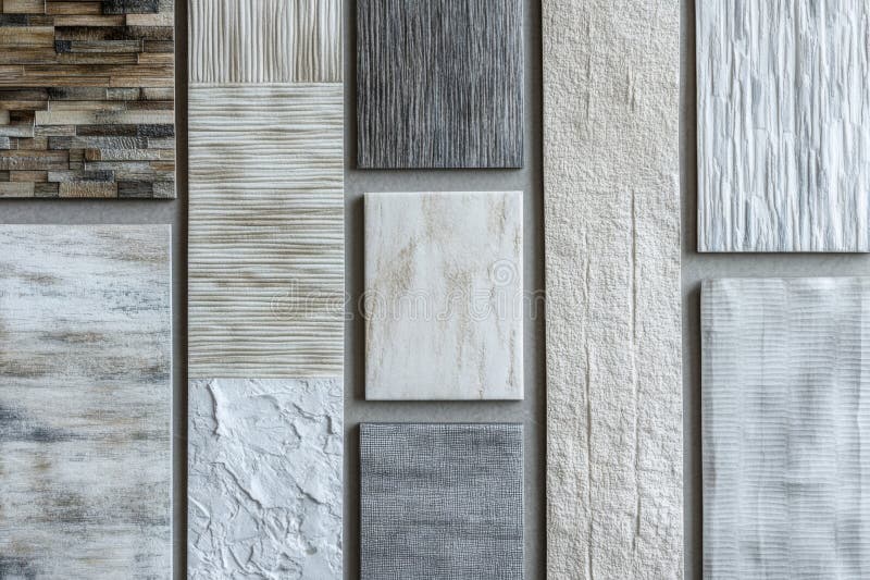Textured Wall Coverings Collection Display Stock Illustration ...