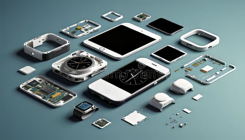 Disassembled Gadgets stock illustration. Illustration of screenshot ...