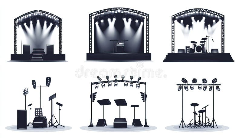 Stage Lighting Designs for Concerts and Performances Stock Image ...