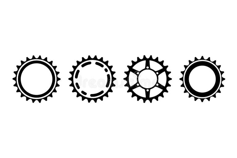 Bicycle Chainring Vector Set for Mechanics and Design Projects Stock ...