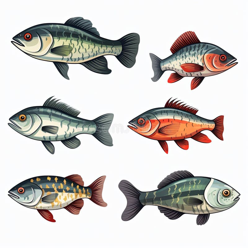 A Colorful Collection of Unique Fish Species Swimming Together in Clear ...