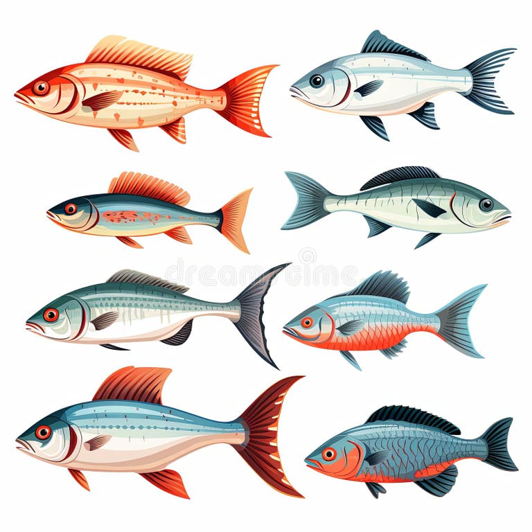 A Colorful Collection of Unique Fish Species Swimming Together in Clear ...