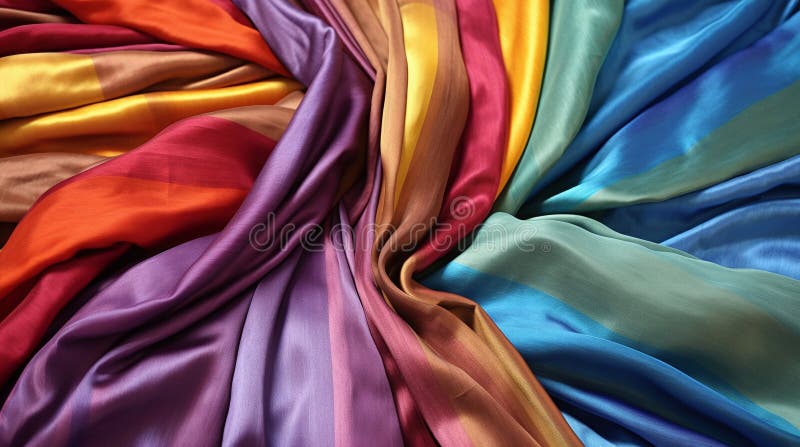 Rainbow Silk Fabric Closeup Stock Illustration - Illustration of ...