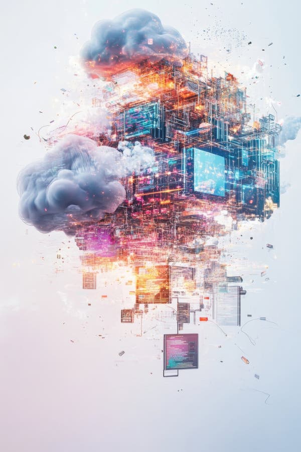 Dynamic Cloud Computing Architecture Illustration Stock Illustration ...