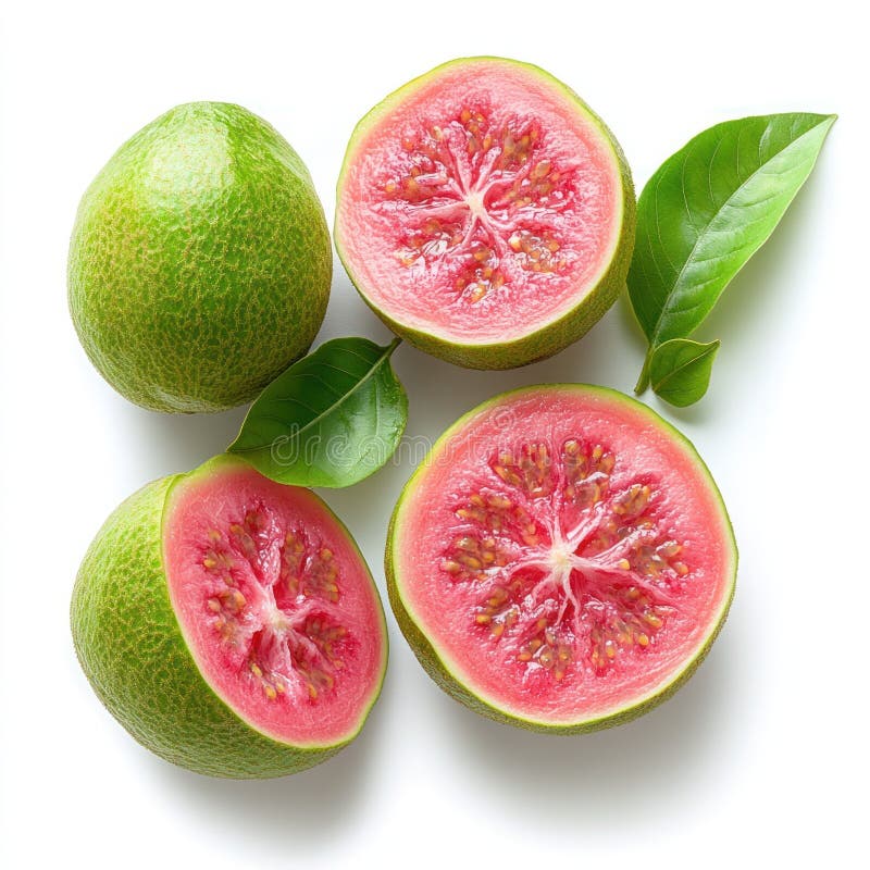 Exotic Guava Bundle - Whole and Cut in Half, Top and Side View ...