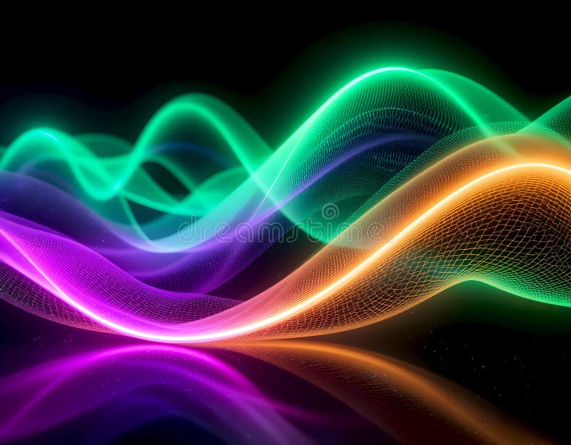 Colorful Waves of Light in Motion Stock Illustration - Illustration of ...