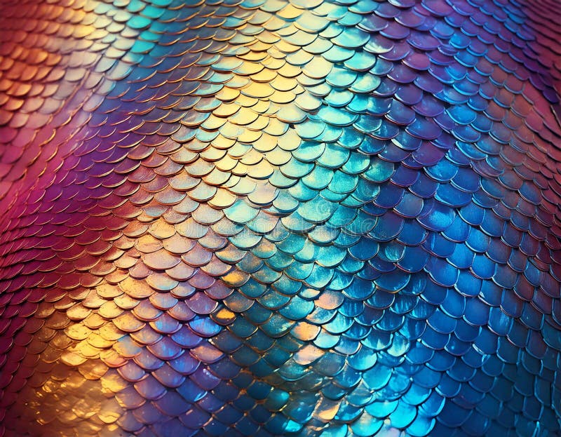 The Image Showcases a Vibrant and Iridescent Texture, Resembling Fish ...