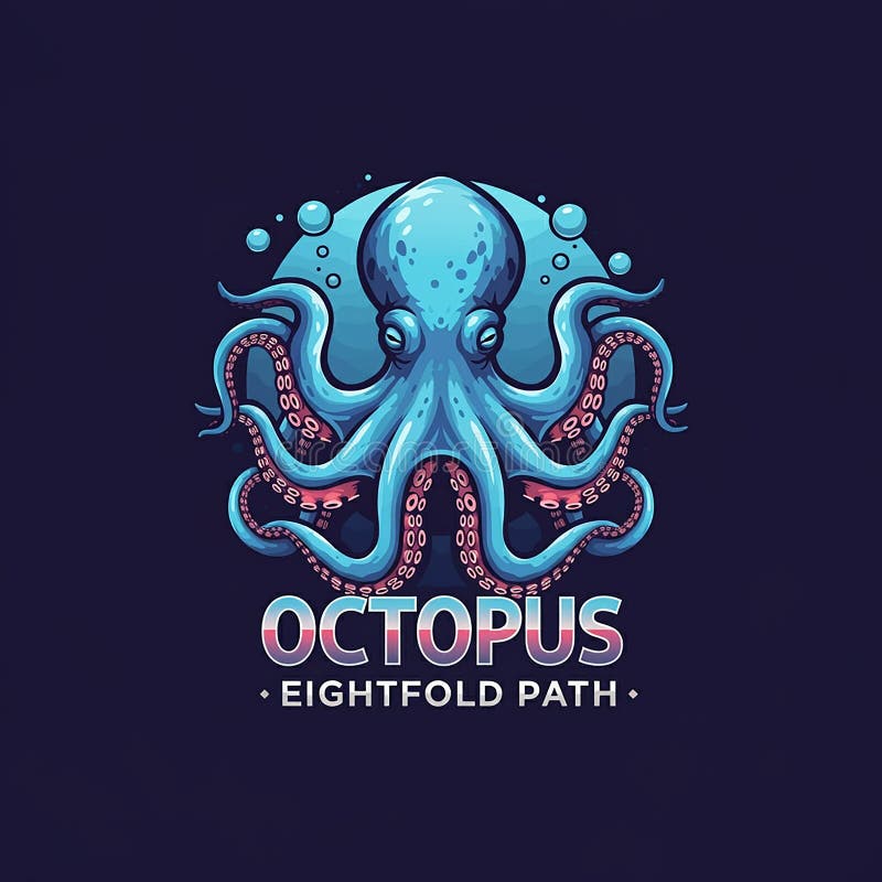 Octopus of the Eightfold Path Stock Illustration - Illustration of ...