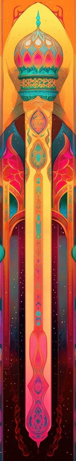 An Ornate Stylized Column with a Dome Shaped Structure on Top Stock ...