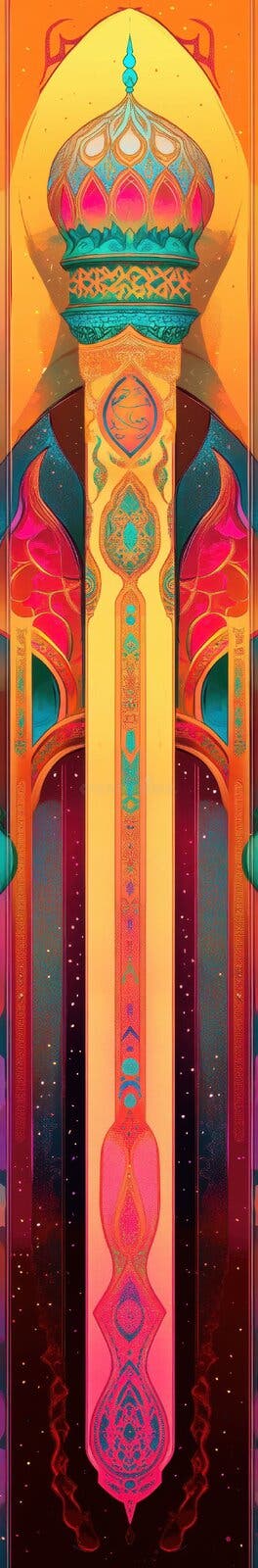 An Ornate Stylized Column with a Dome Shaped Structure on Top Stock ...