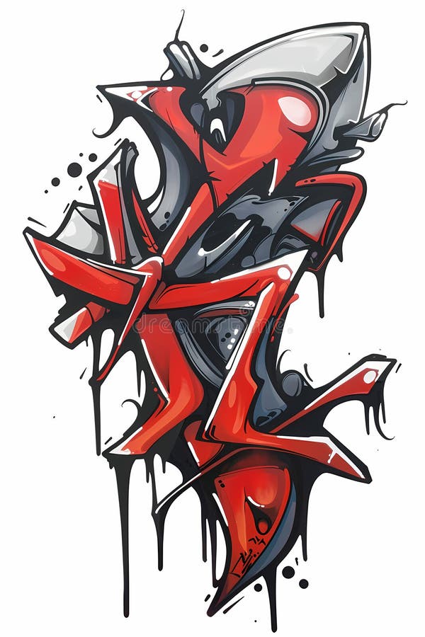 Abstract Graffiti Art with Vivid Colors and Dynamic Shapes Stock ...