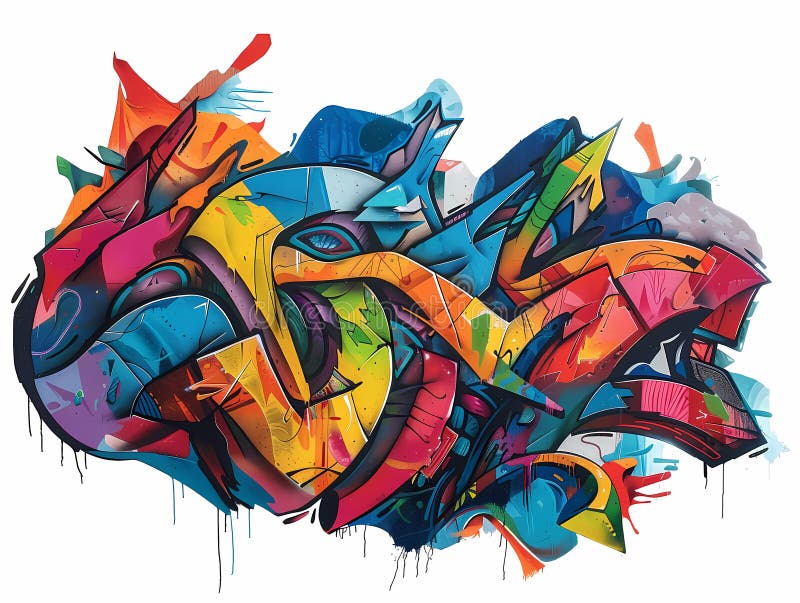 Abstract Graffiti Art with Vivid Colors and Dynamic Shapes Stock ...