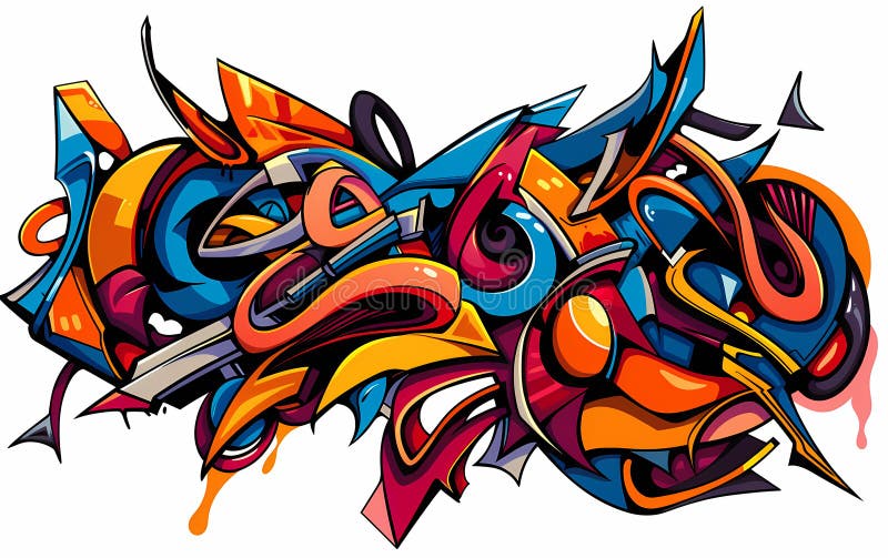 Abstract Graffiti Art with Vivid Colors and Dynamic Shapes Stock ...