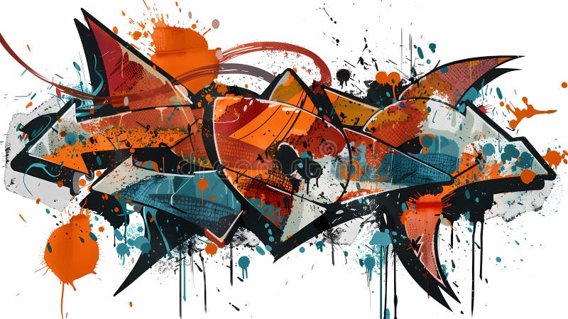 Abstract Graffiti Art with Vivid Colors and Dynamic Shapes Stock ...
