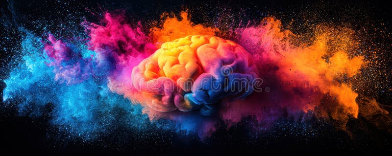 Vibrant Explosion Colors Representing Human Brain Creativity Stock ...
