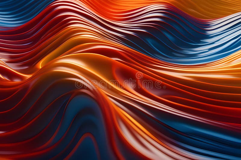 A Wavy Ripple-pattern Formed by a Shiny Platstic Generated by Ai Stock ...