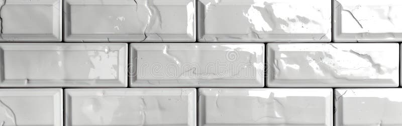 White Brick Subway Tile Wall Texture - Wide Background Banner Panorama ...