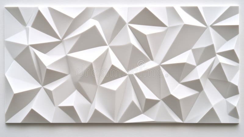 Geometric White 3D Wall Panel with Angular Patterns Creates a Modern ...