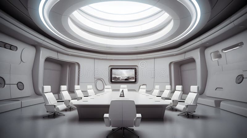 Minimalist Interior in White Infrastructure Space Stock Illustration ...