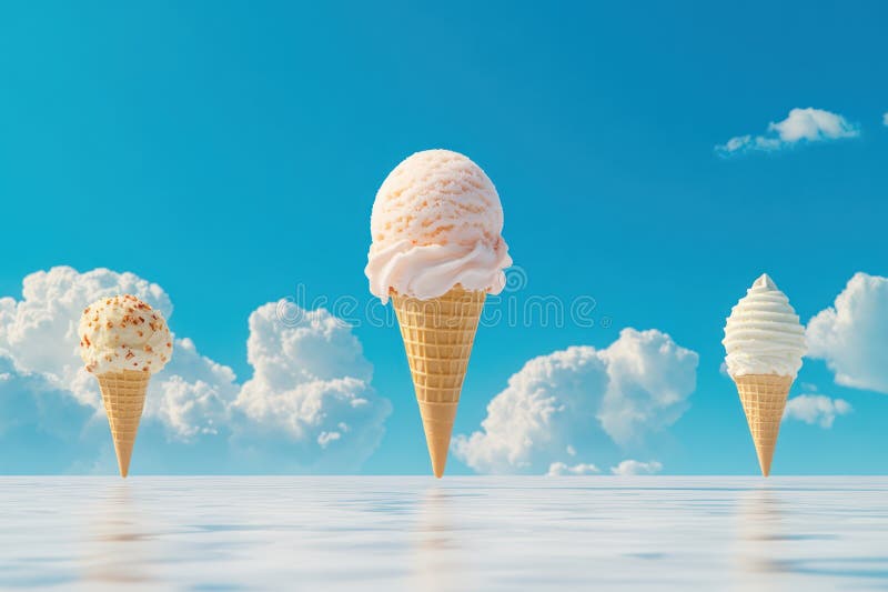 Melting Delights: an Ice Cream World Affected by Climate Change Stock ...