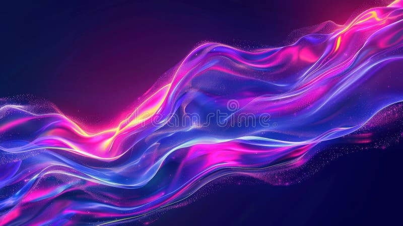 Vibrant Ultraviolet Waves. Abstract Shapes and Colors Concept Stock Illustration - Illustration ...
