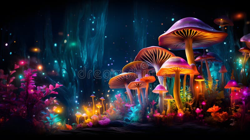 An Image Showcasing an Array of Whimsical and Colorful Mushrooms that ...