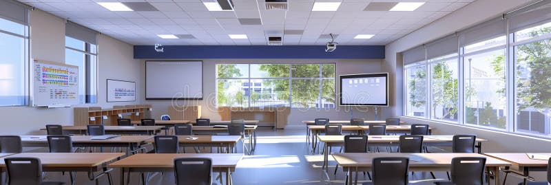 An Image Showcasing a Contemporary Classroom or Study Space with ...