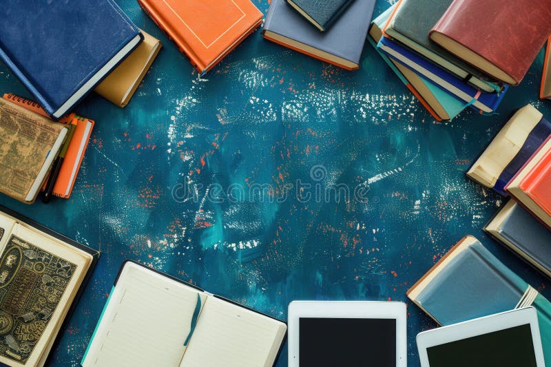 An Image Showcasing the Evolution of Learning, with Traditional Books ...