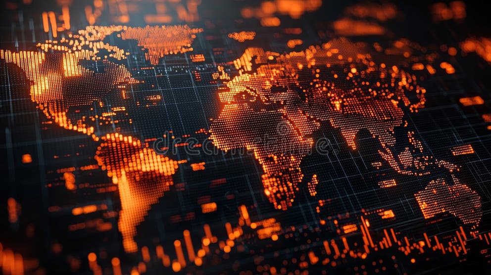 Image Showcasing Financial Graphs and Charts Integrated with a World ...