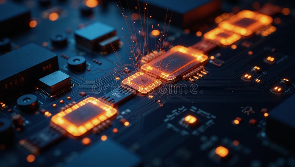 Image Showcasing Quantum Computing Technology Using Glowing Particle Representation for Data ...