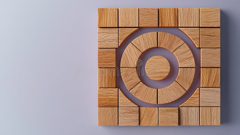 Abstract Wooden Block Concentric Circles Design Geometric Pattern Light ...