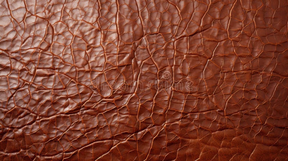 The Image is Showing a Close Up of Brown Leather with a Rough Texture ...