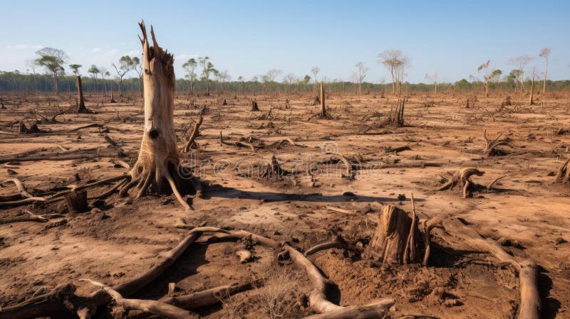 Image Showing the Environmental Devastation from Deforestation Stock ...