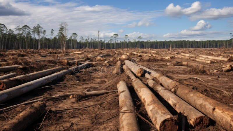 Image Showing the Environmental Devastation from Deforestation Stock ...