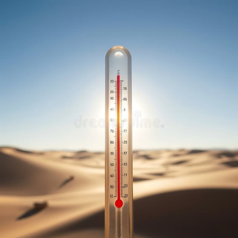 An Image Showing the Extreme Temperature of a Thermometer in a Desert ...