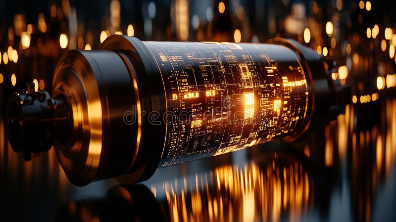 An Image Showing a Factory Machine Equipped with Interconnected Sensors ...