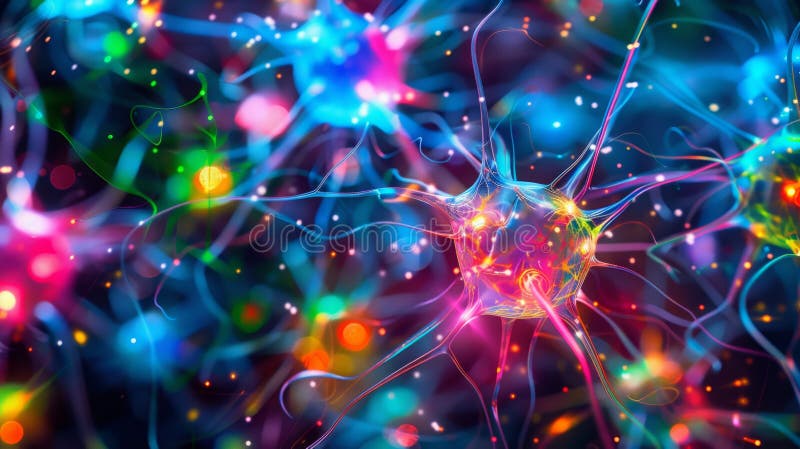 The Image is Showing Firing of Synapses in the Brain Stock Illustration ...