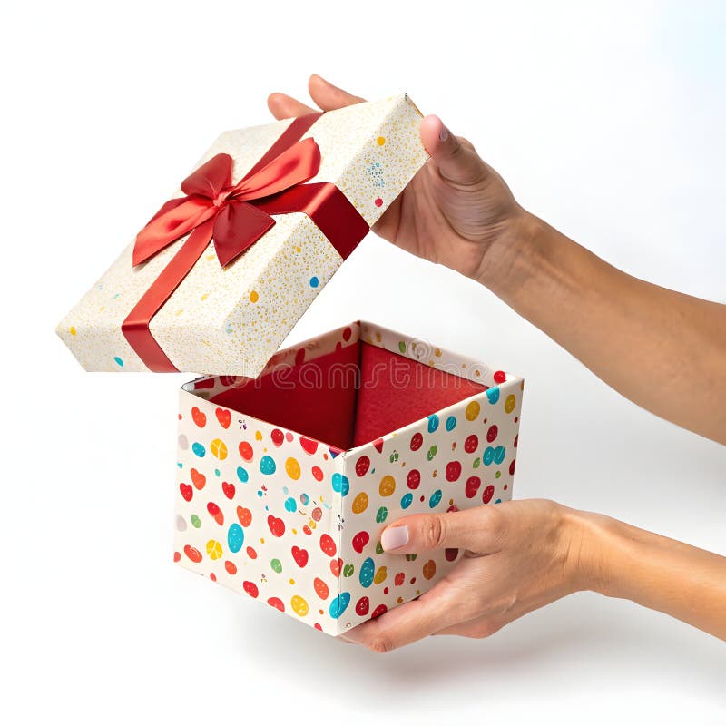 Hand Gesture Gift Box Isolated on White Background Stock Illustration ...