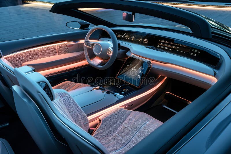 An Image Showing the Inside of a Car with a Tablet Mounted on the ...