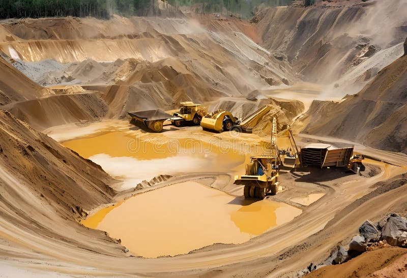 Modern Machinery at Work in Mining Operations.AI Generated Stock ...
